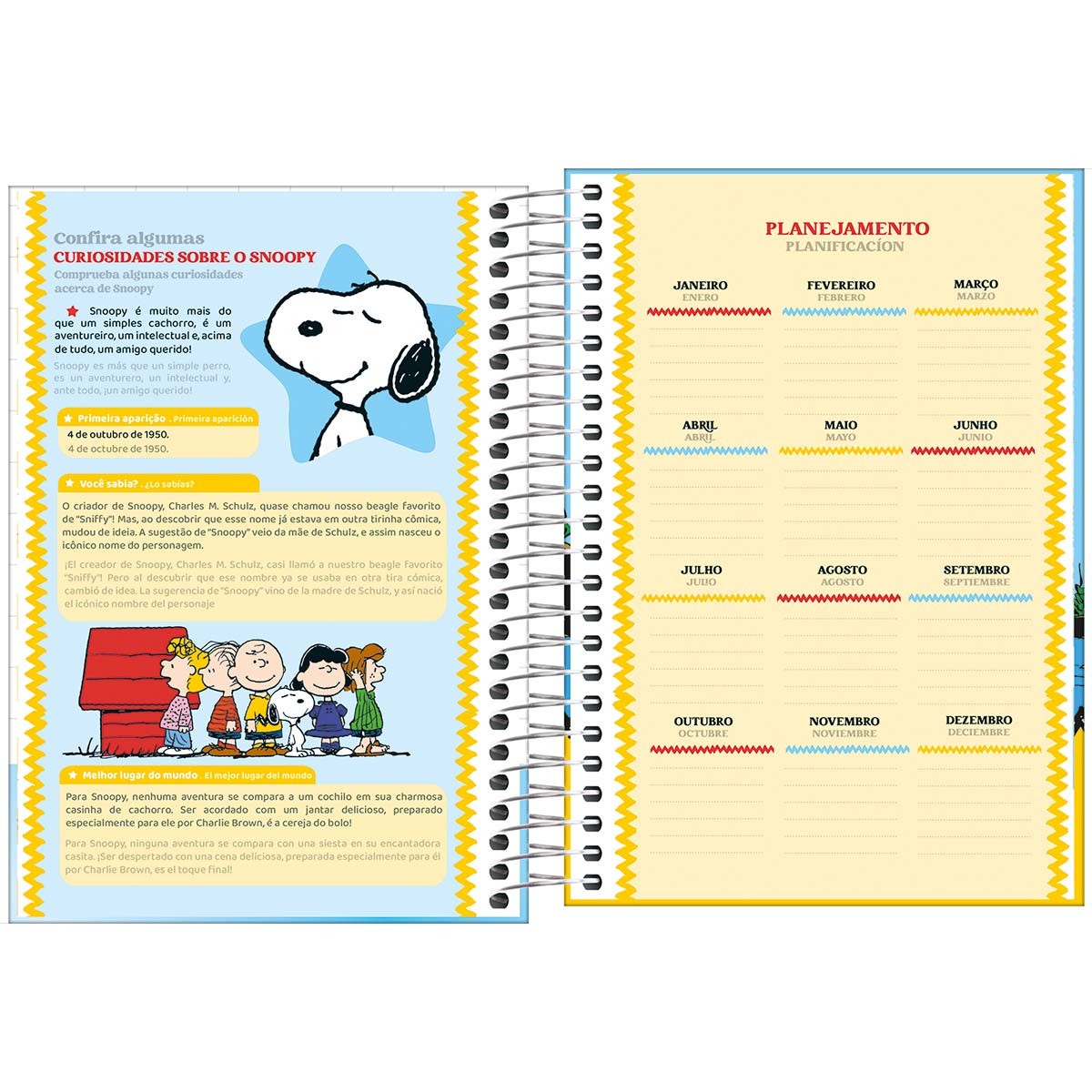 Agenda Espiral Diária 12,9 x 18,7 cm Snoopy 2026 - Snoopy - Agendas ...