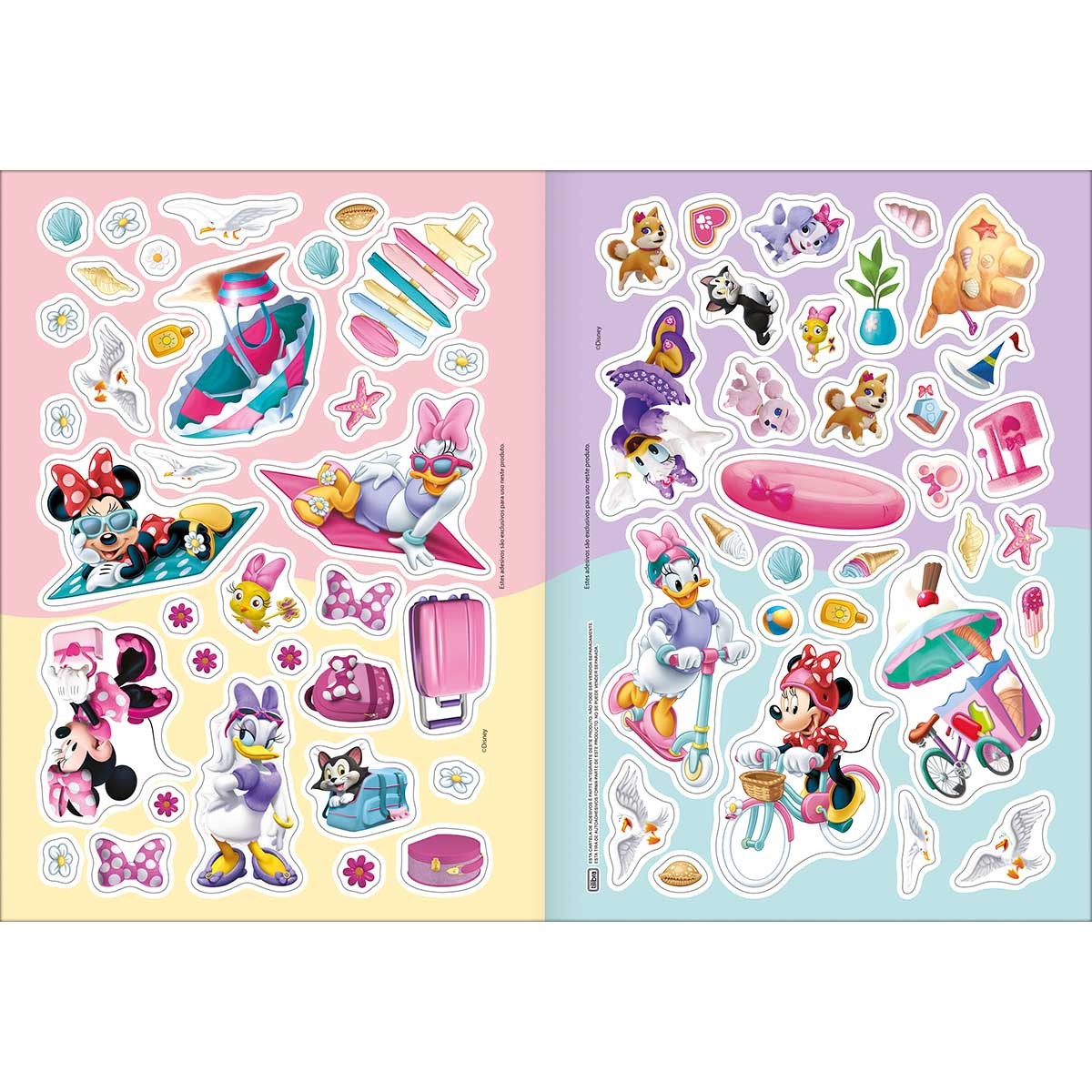 Álbum de Atividades com Adesivos Cenário Mágico Minnie 8 Folhas ...