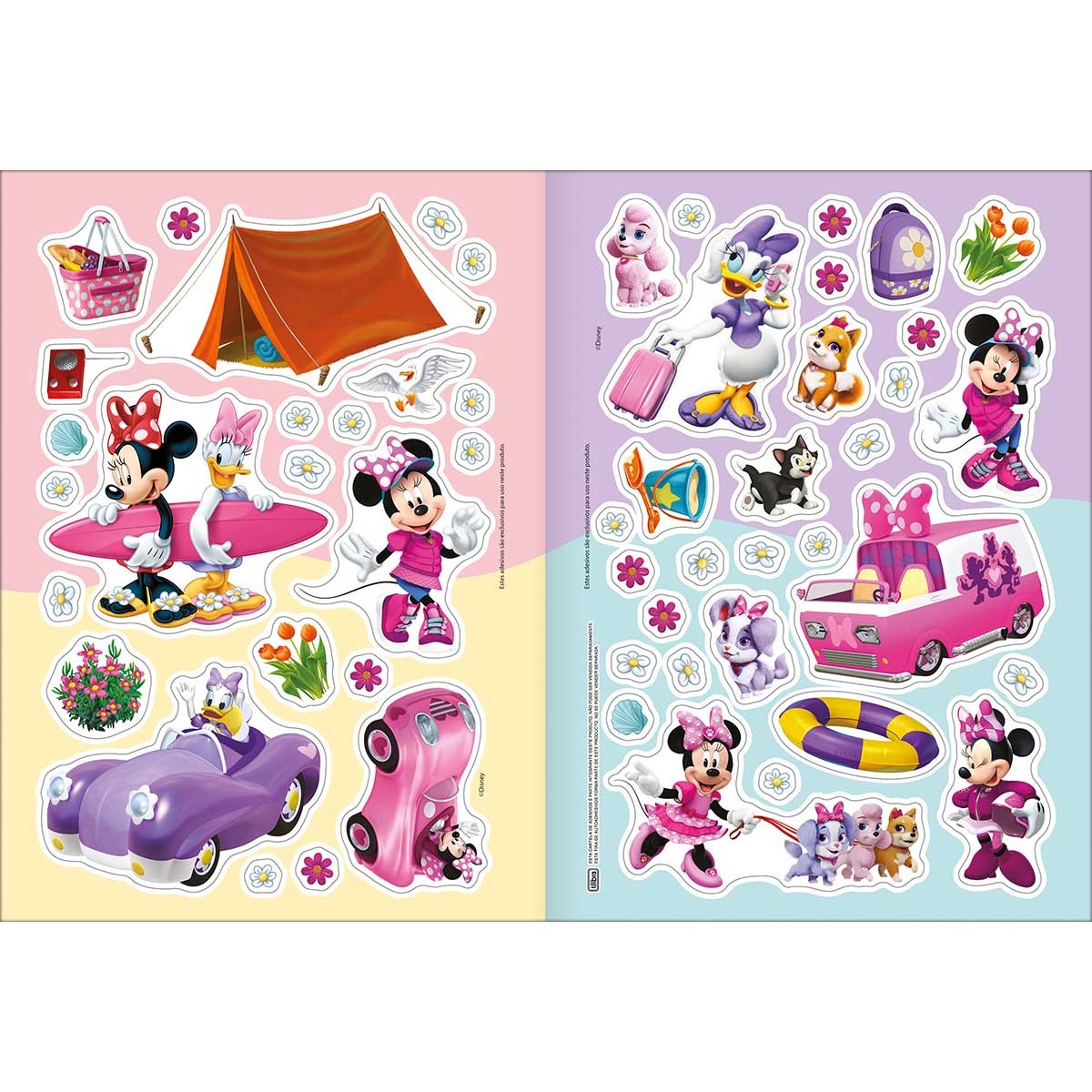 Álbum de Atividades com Adesivos Cenário Mágico Minnie 8 Folhas ...