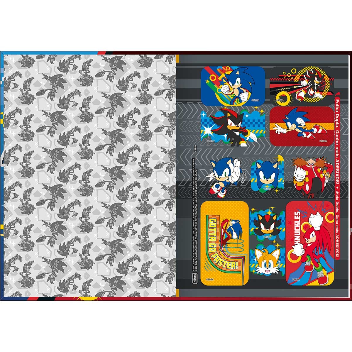 Caderno Brochura Capa Dura 1/4 Sonic 48 Folhas - Sonic - Cadernos ...
