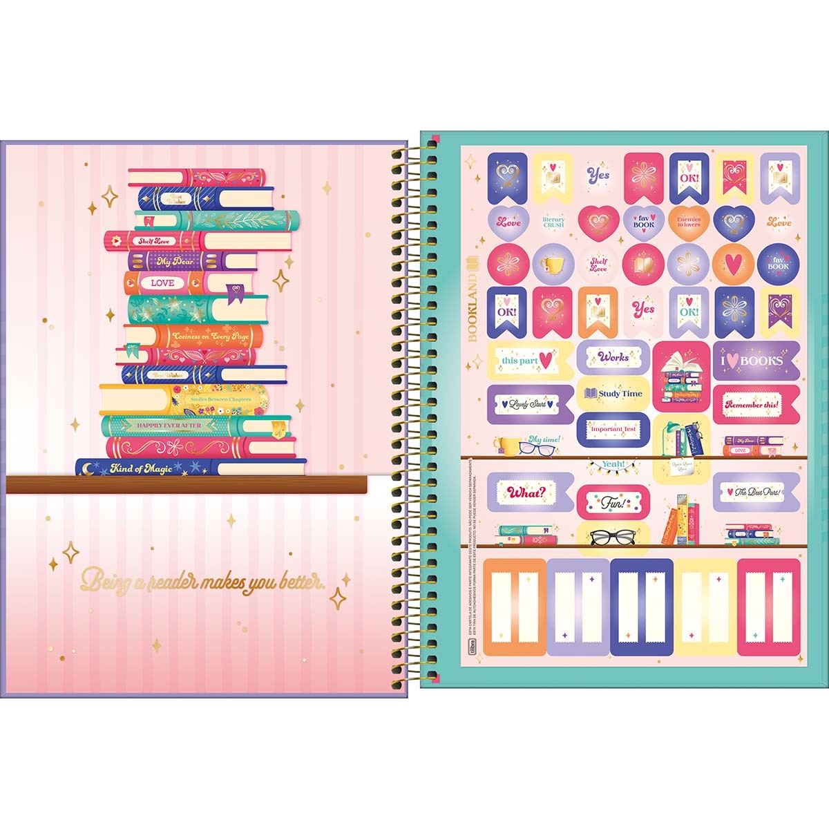 Caderno Espiral Capa Dura Universitário 10 Matérias Bookland 160 Folhas ...