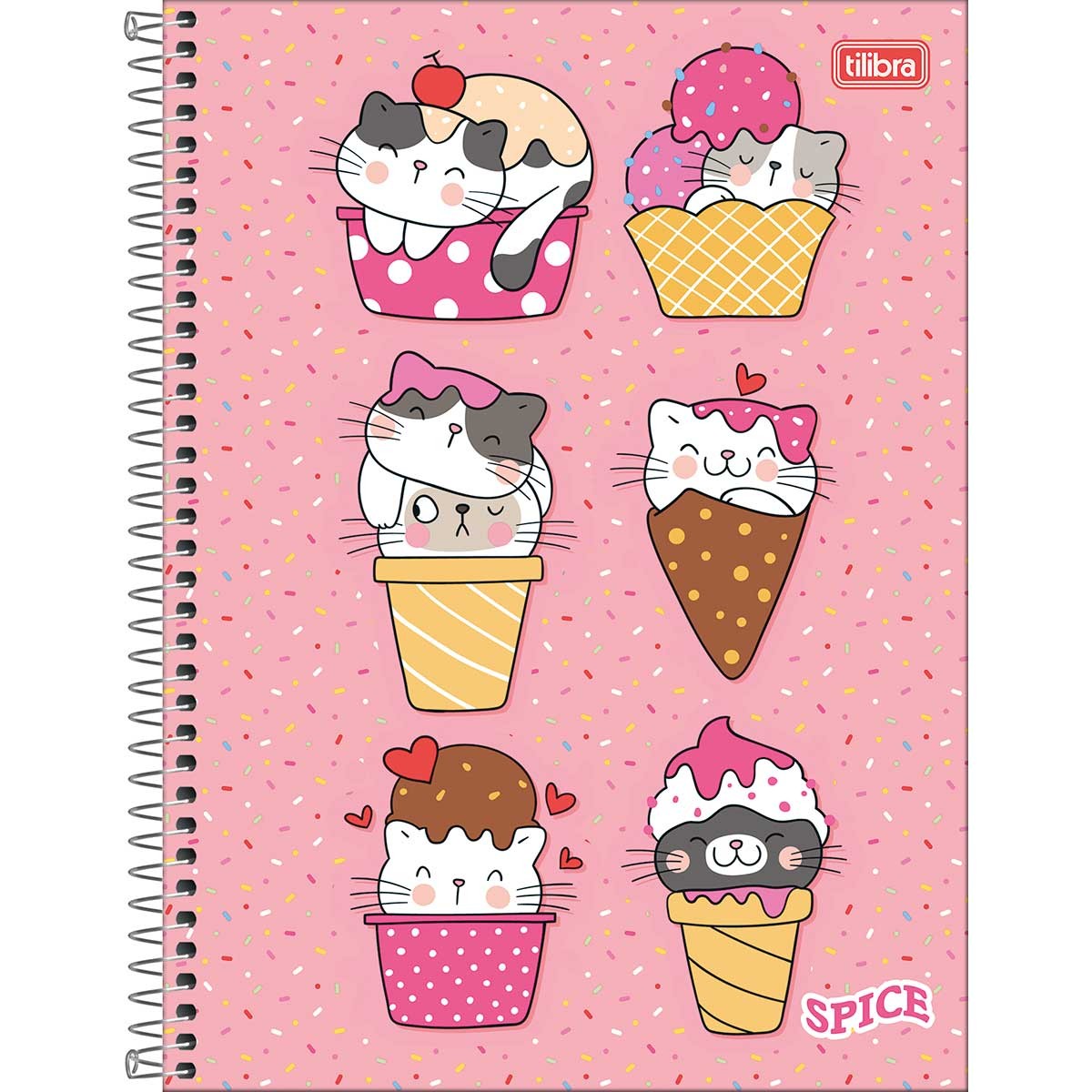 Caderno Espiral Capa Dura Universitário 10 Matérias Spice Feminino 160 Folhas - Spice - Cadernos ...