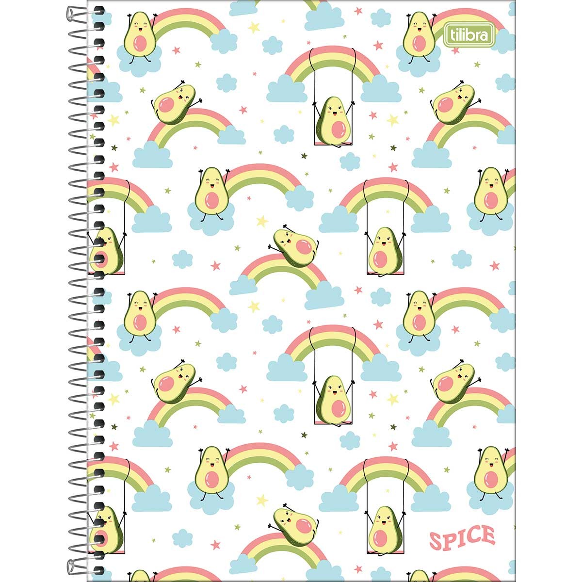 Caderno Espiral Capa Dura Universitário 10 Matérias Spice Feminino 160 ...