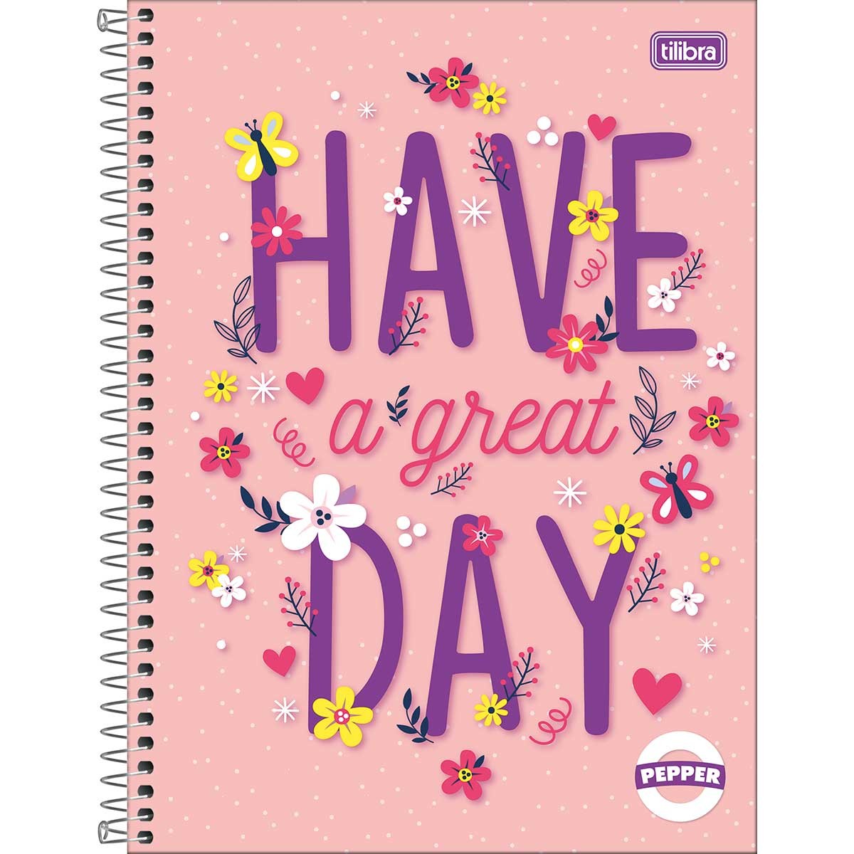 Caderno Espiral Capa Dura Universitário 12 Matérias Pepper Feminino 192