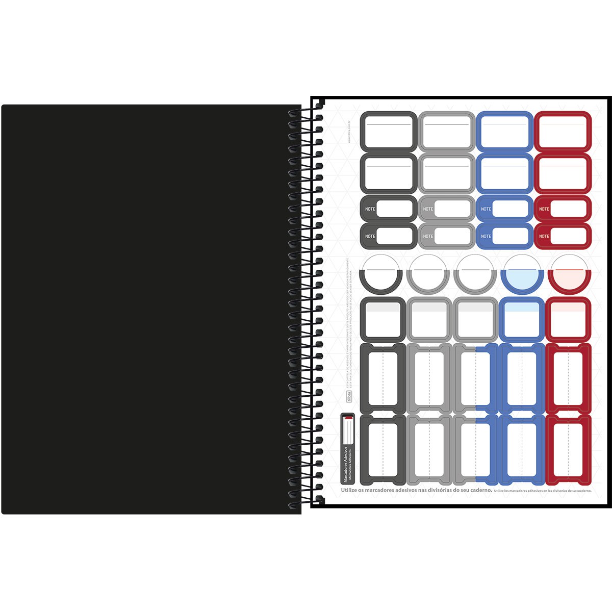 Caderno Espiral Capa Plástica Universitário 10 Matérias Neon Connect