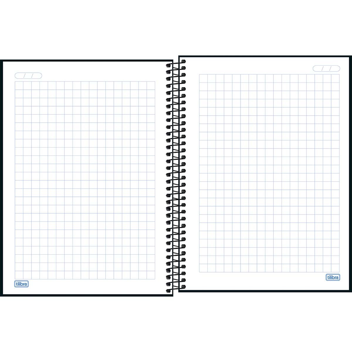 Caderno Quadriculado 1x1 cm Espiral Capa Dura Universitário Zip Preto ...