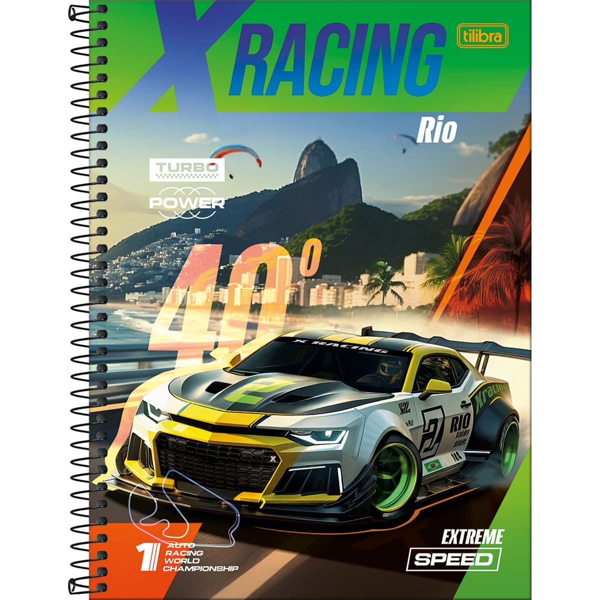 Caderno Universitário Capa Dura X-Racing 16 Matérias 256 Folhas - X ...