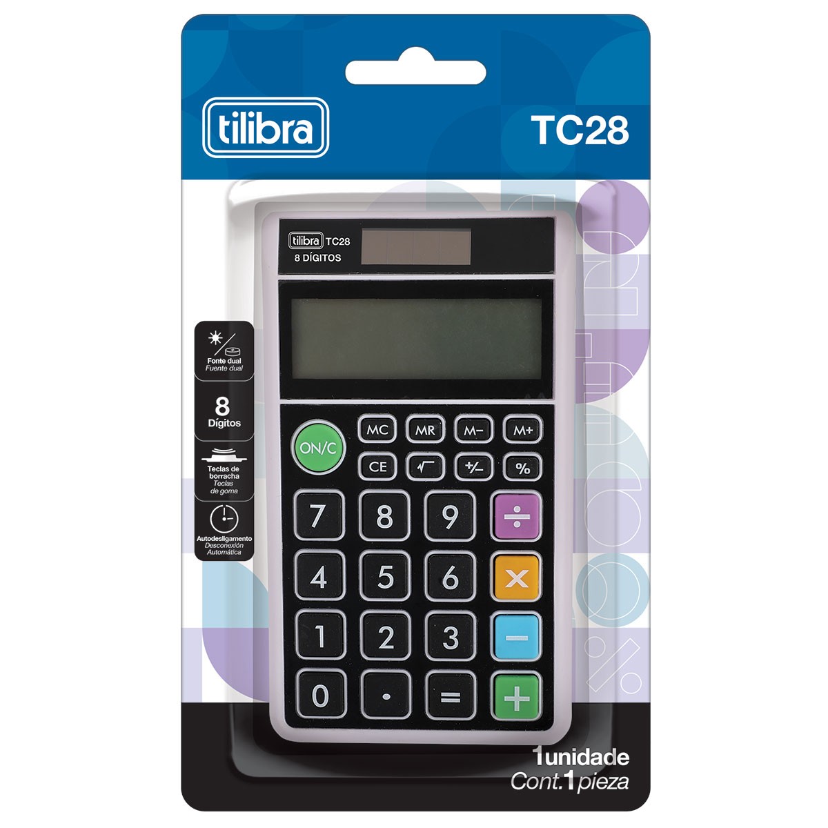 Calculadora de Bolso TC28 - Tilibra - Escolar, Calculadoras - Tilibra