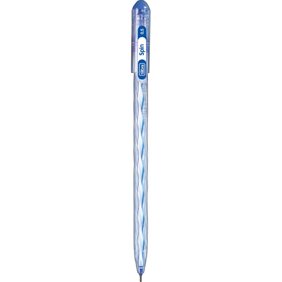 Caneta Esferográfica 0.5mm Spin Azul - Tilibra - Escrita, Caneta - Tilibra
