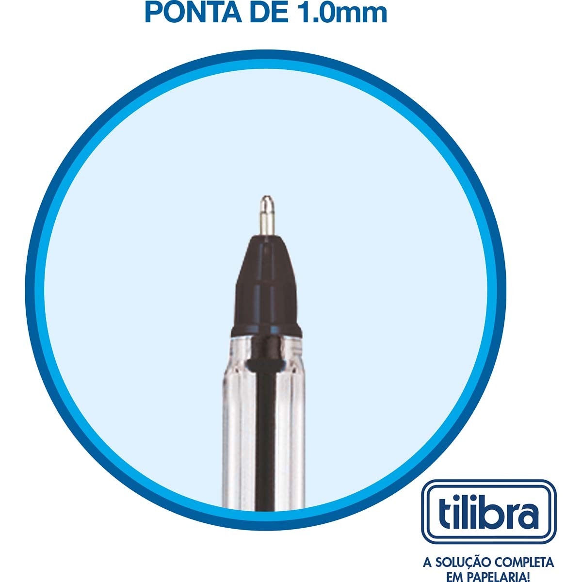 Caneta Esferográfica 1.0mm Lid Preta - Tilibra - Escrita, Caneta - Tilibra
