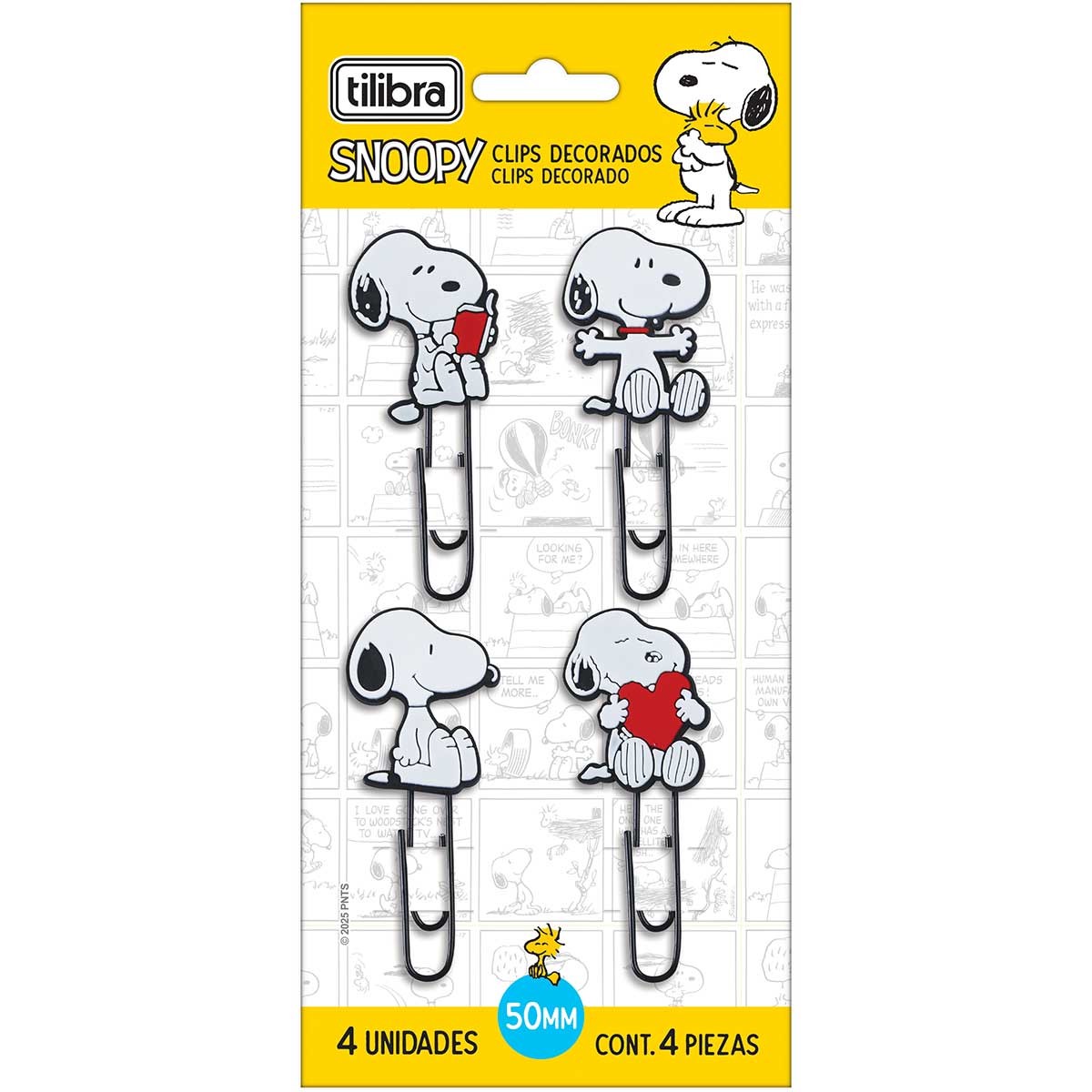 Clips Decorado Snoopy 50mm 4 Unidades - Snoopy - Escritório, Clips para ...