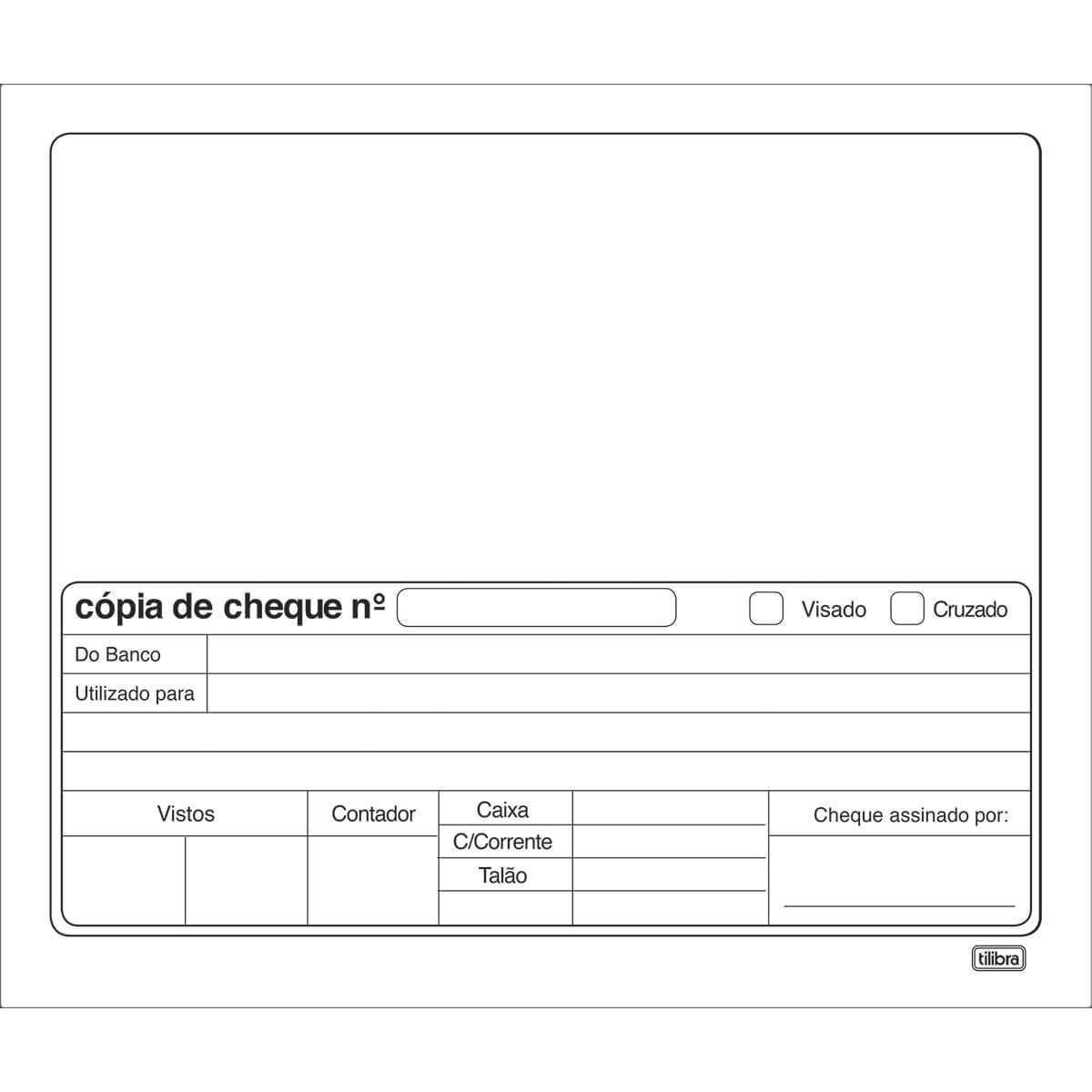 Copias De Cheque Branco - 100 Folhas - Tilibra - Escritório, Impressos ...