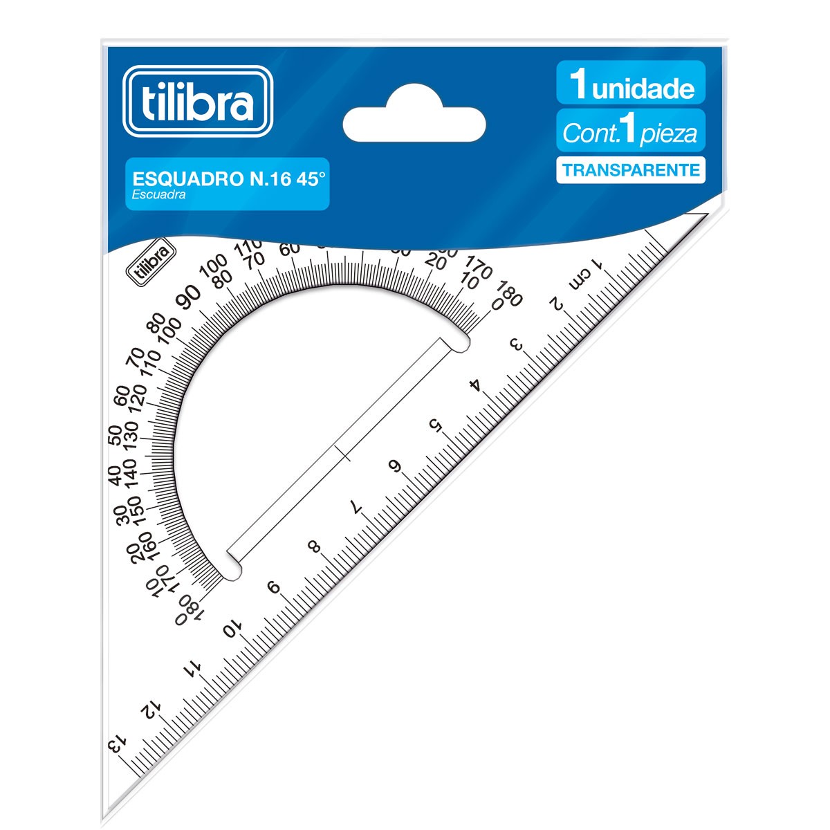 Esquadro Escolar N.16 45 Graus Académie - Tilibra - Escolar, Régua ...
