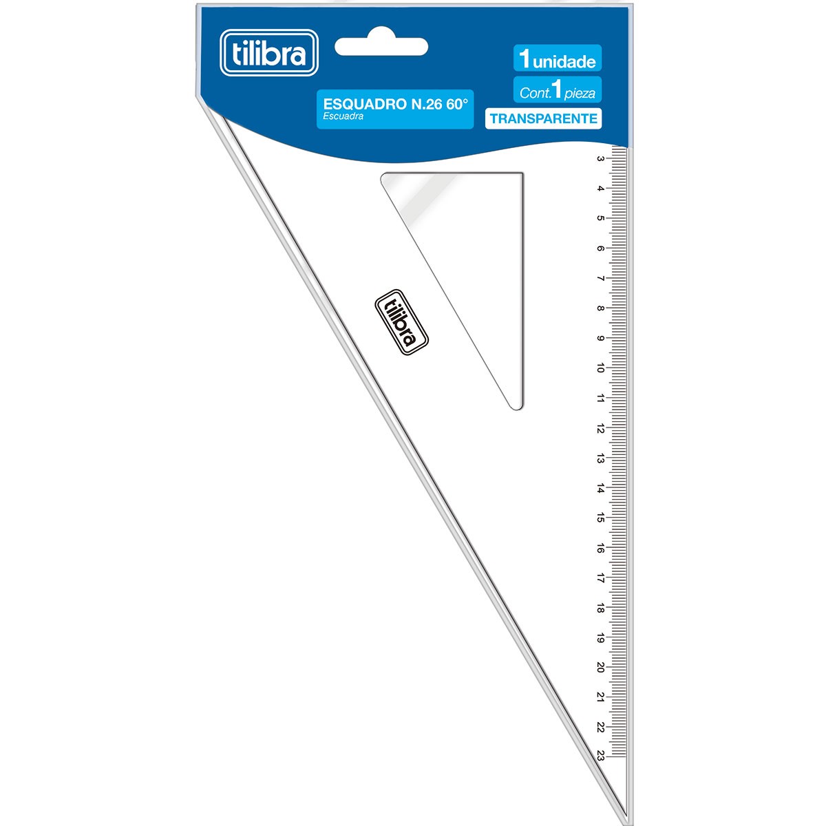 Esquadro Escolar N.26 60 Graus Académie - Tilibra - Escolar, Régua ...