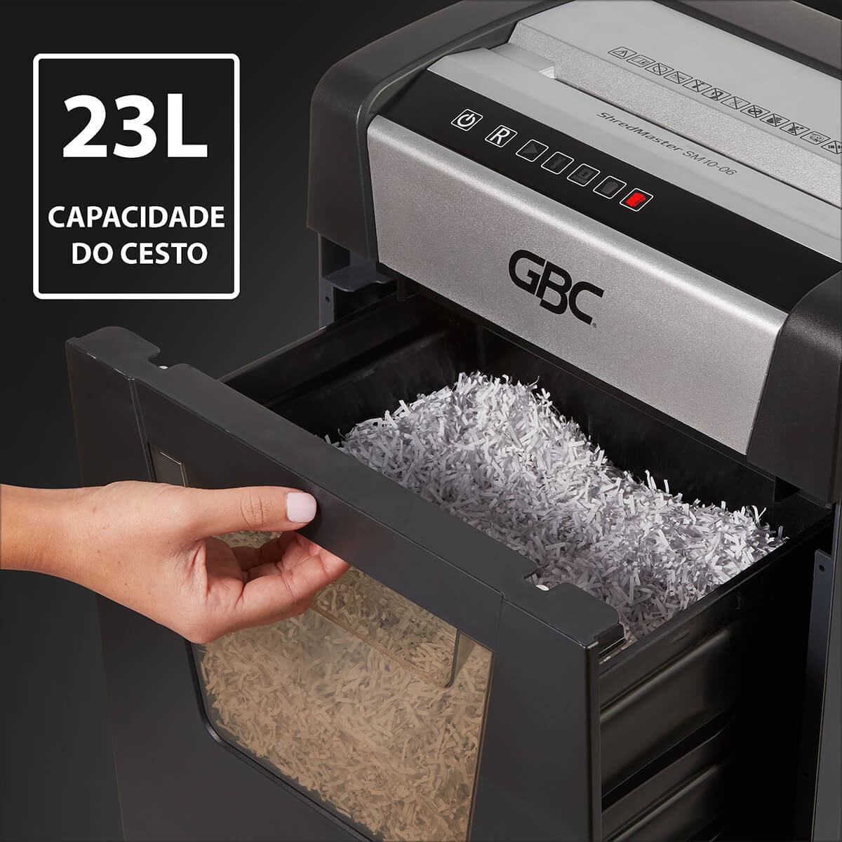 Fragmentadora RECONDICIONADA 10 folhas 127V Microcorte SM10-06 - GBC - Escritório, Fragmentadora ...