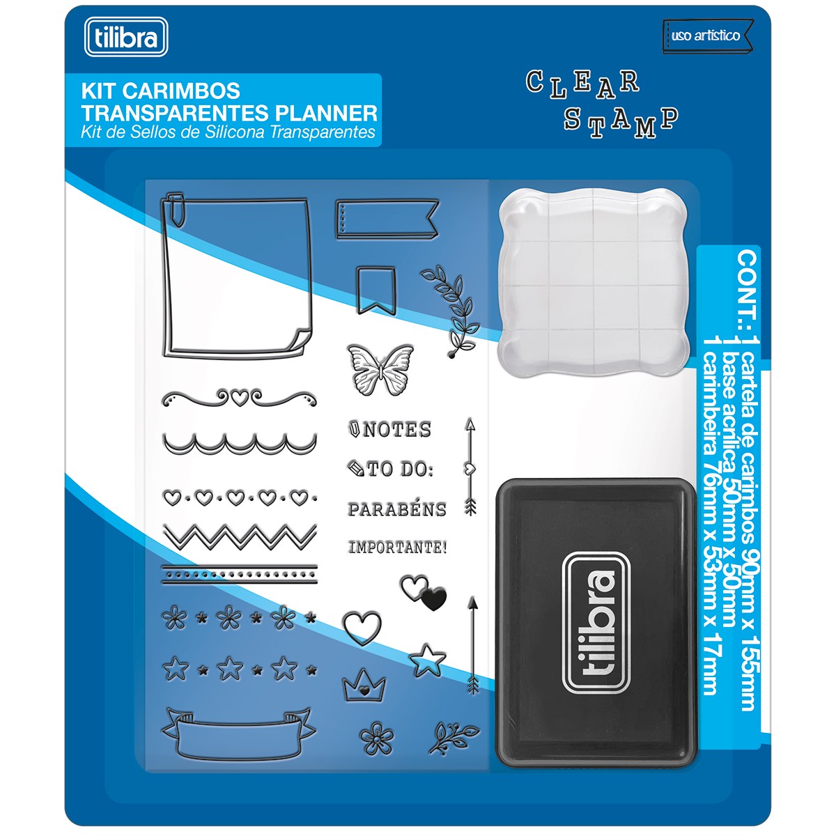 Kit Carimbos Transparentes Planner - Blister com 3 Unidades - Tilibra ...