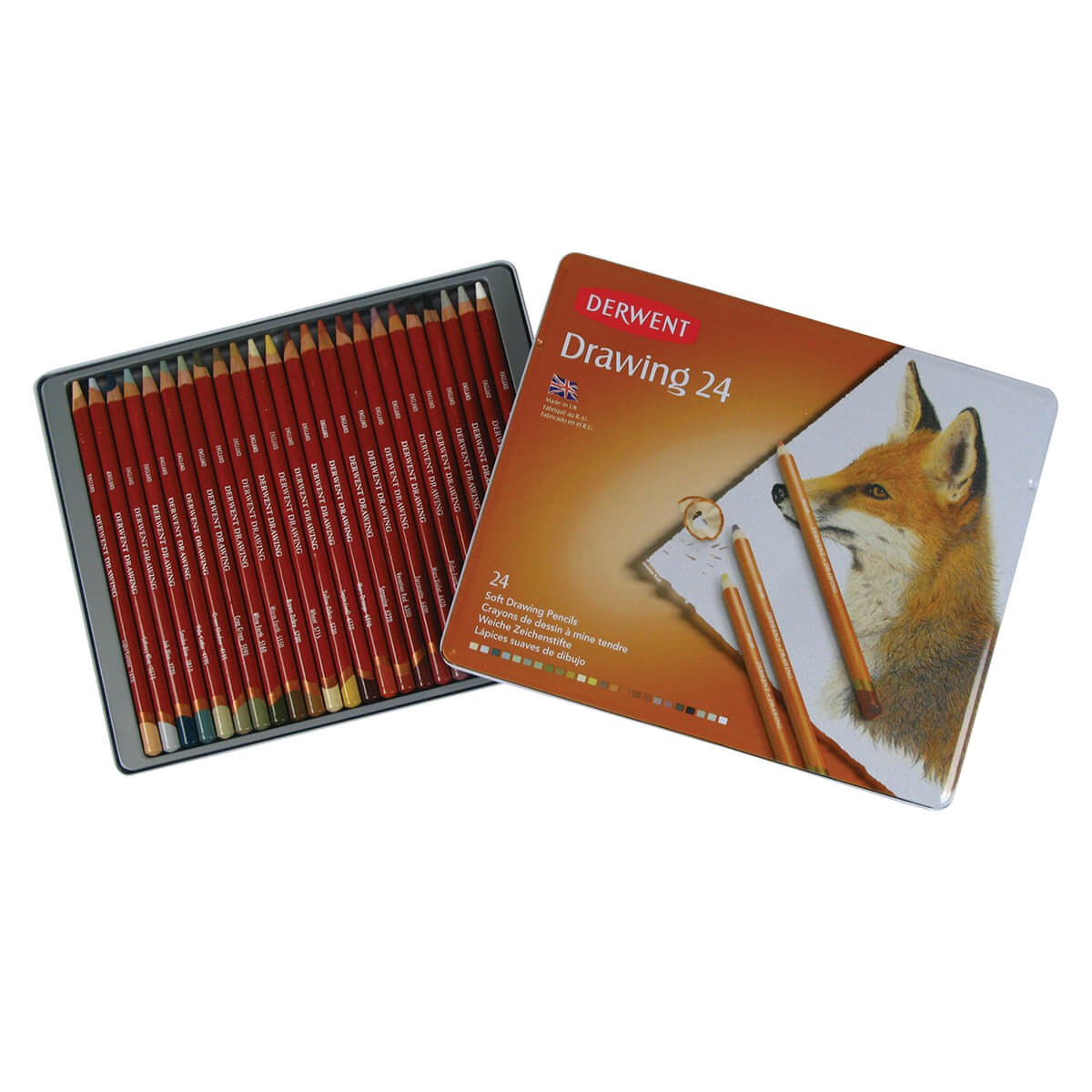 Lápis de Cor Permanente Drawing 24 Cores Estojo Lata - Drawing ...