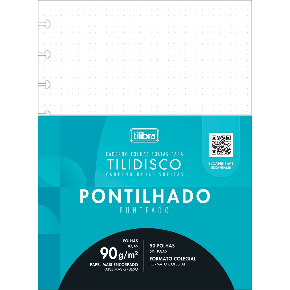 Refil para Tilidisco Colegial Pontilhado 50 Folhas - Tilibra - Cadernos ...
